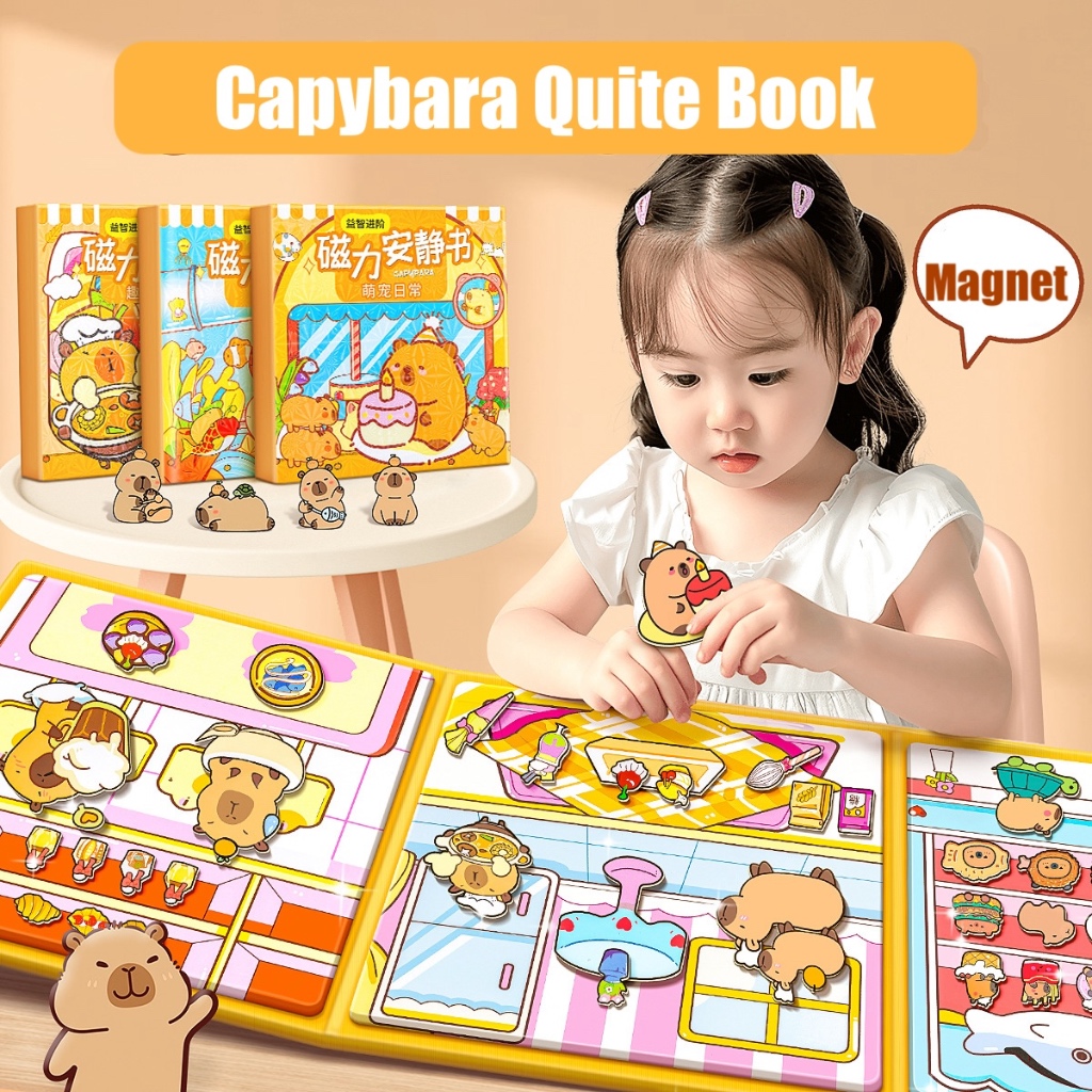 Jual Quiet Book New Generation Magnet DIY Buku Mainan Stiker Capybara ...