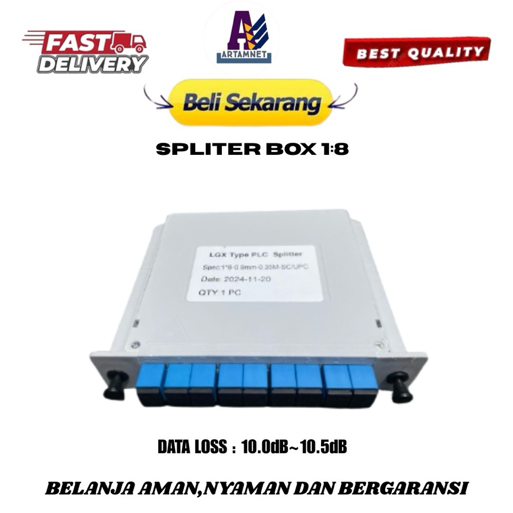 Jual Spliter Box Fiber Optic 1:8 SC-UPC Adapter Full Biru | Shopee ...