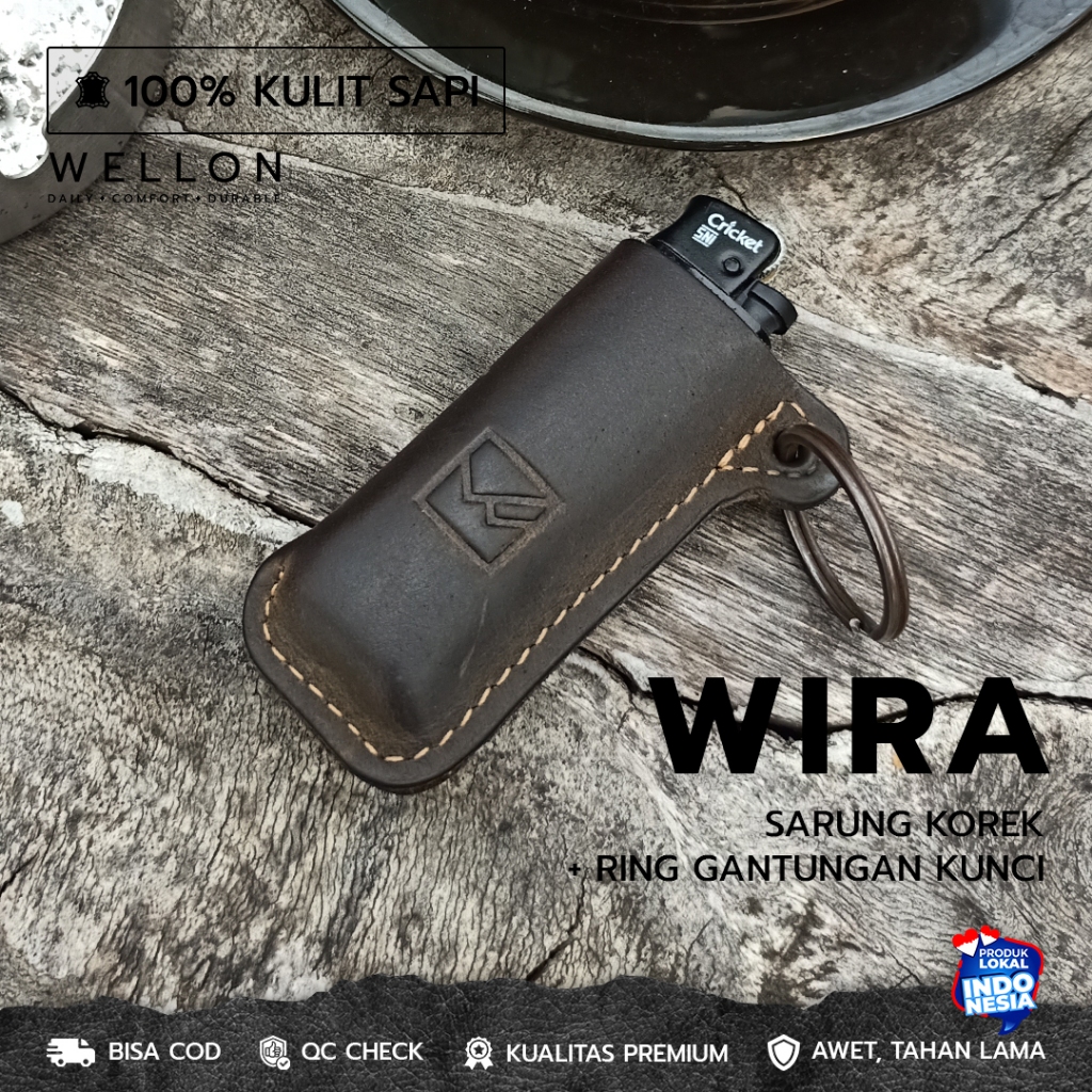 Jual Sarung Korek Api Kulit - Wellon Wira Cover Korek | Shopee Indonesia