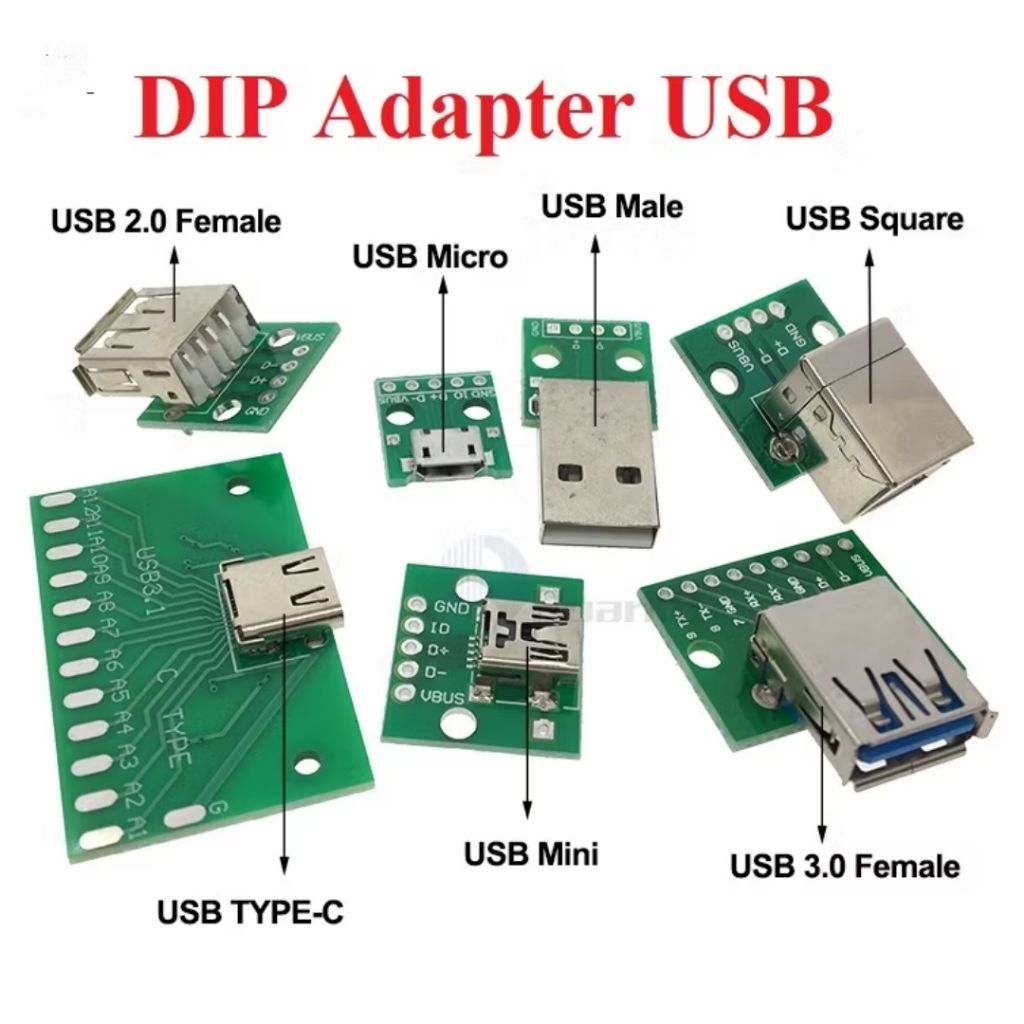 Jual DIP Adapter USB Micro Mini Female Male Converter PCB 2.54mm Type A ...