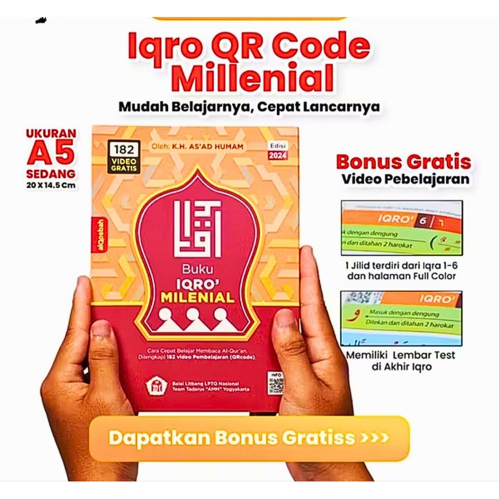 Jual Buku iqro Millenial QR code edisi 2024 / cara cepat membaca Alqur ...