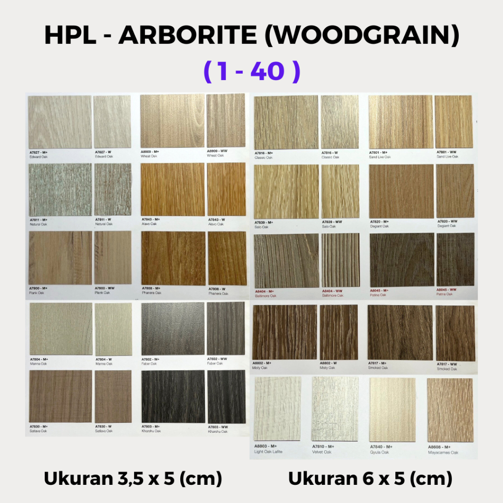 Jual Sample Material HPL ARBORITE Wood Kayu (1-40) | Material Interior | Shopee Indonesia