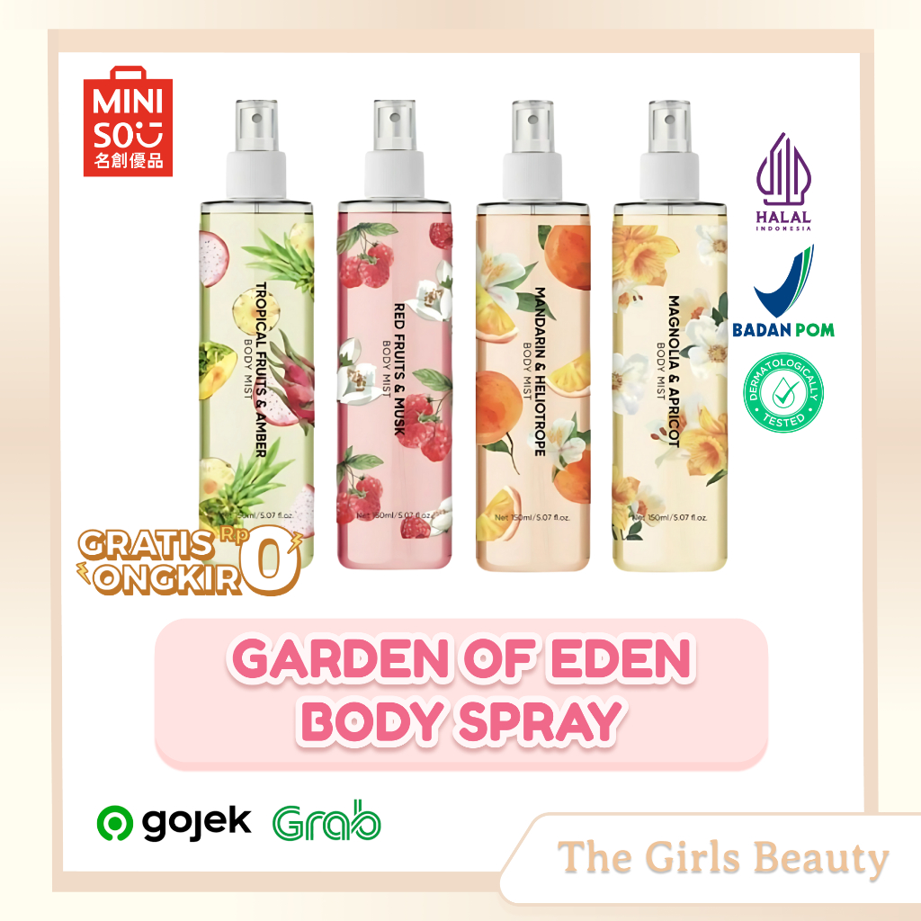 Jual MINISO BODY MIST- Garden of Eden - Body Spray 150mL / Parfum ...