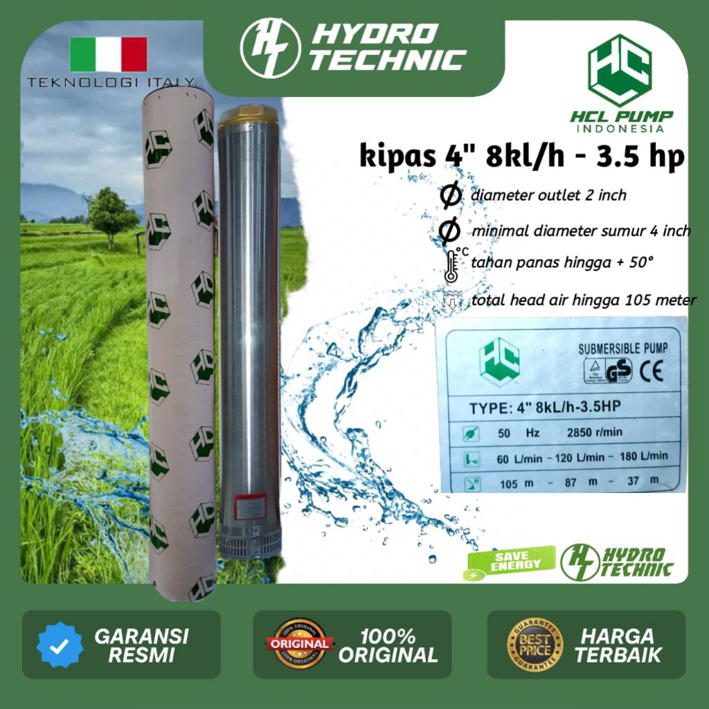 Jual kipas bodypump submersible hcl pump 3.5 hp/3 hp body 4 inch ...