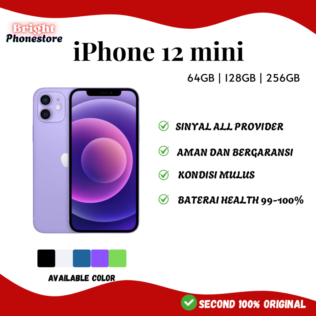 Jual iPhone 12 mini 64GB/128GB Second Fullset Original Kondisi Mulus No Minus | Shopee Indonesia