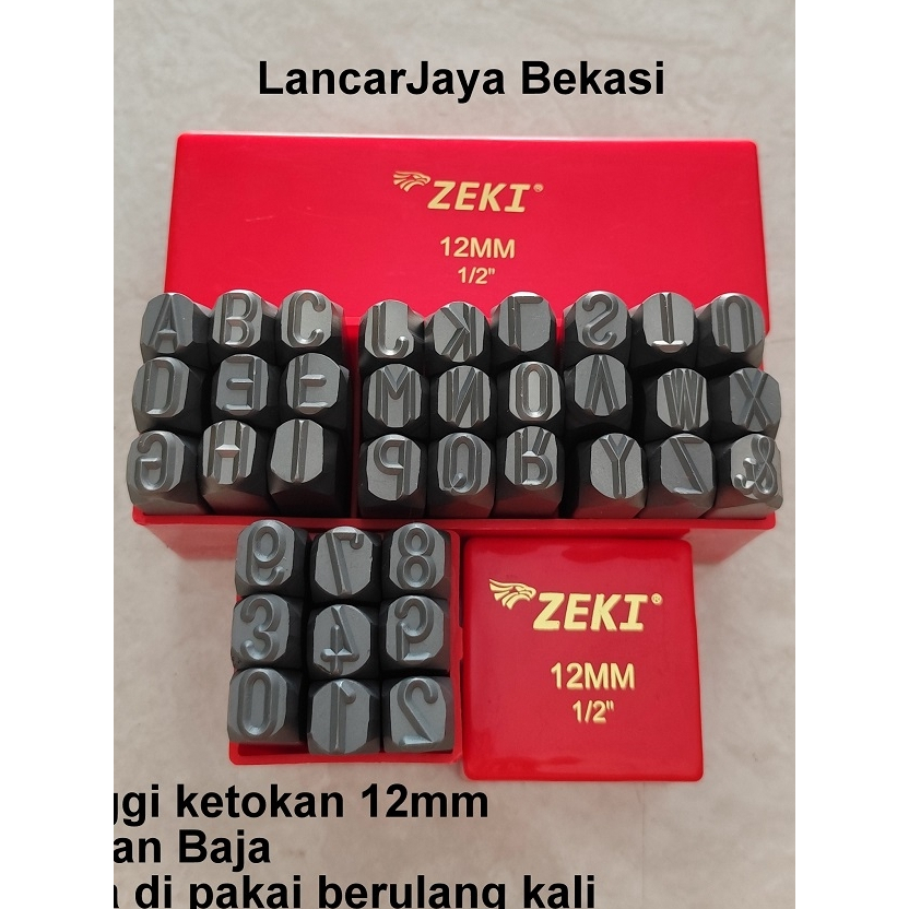 Jual Alat Ketok Set Huruf Angka 12mm Zeki Japan Letter Number Punch Set ...
