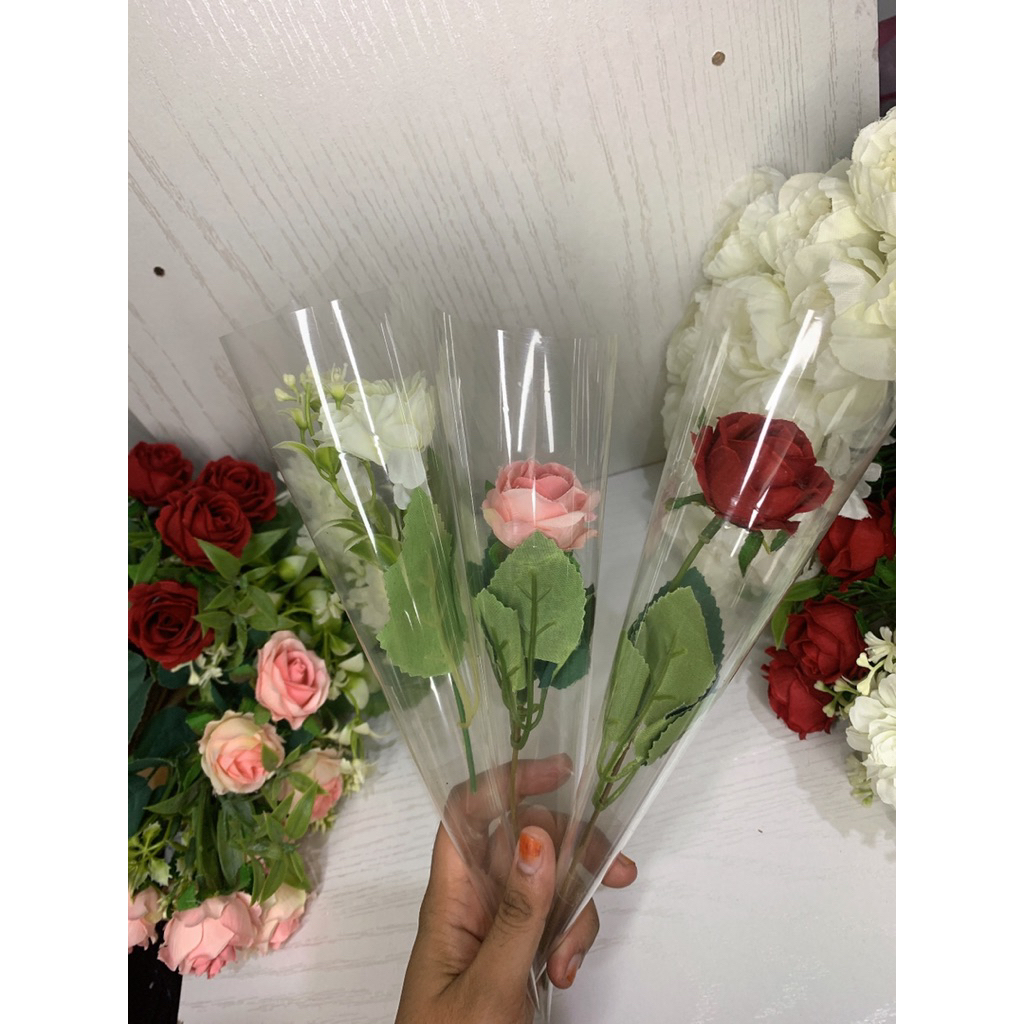 Jual BUNGA MAWAR TANGKAI / BUNGA Mawar Plastik (1 pcs) | Shopee Indonesia