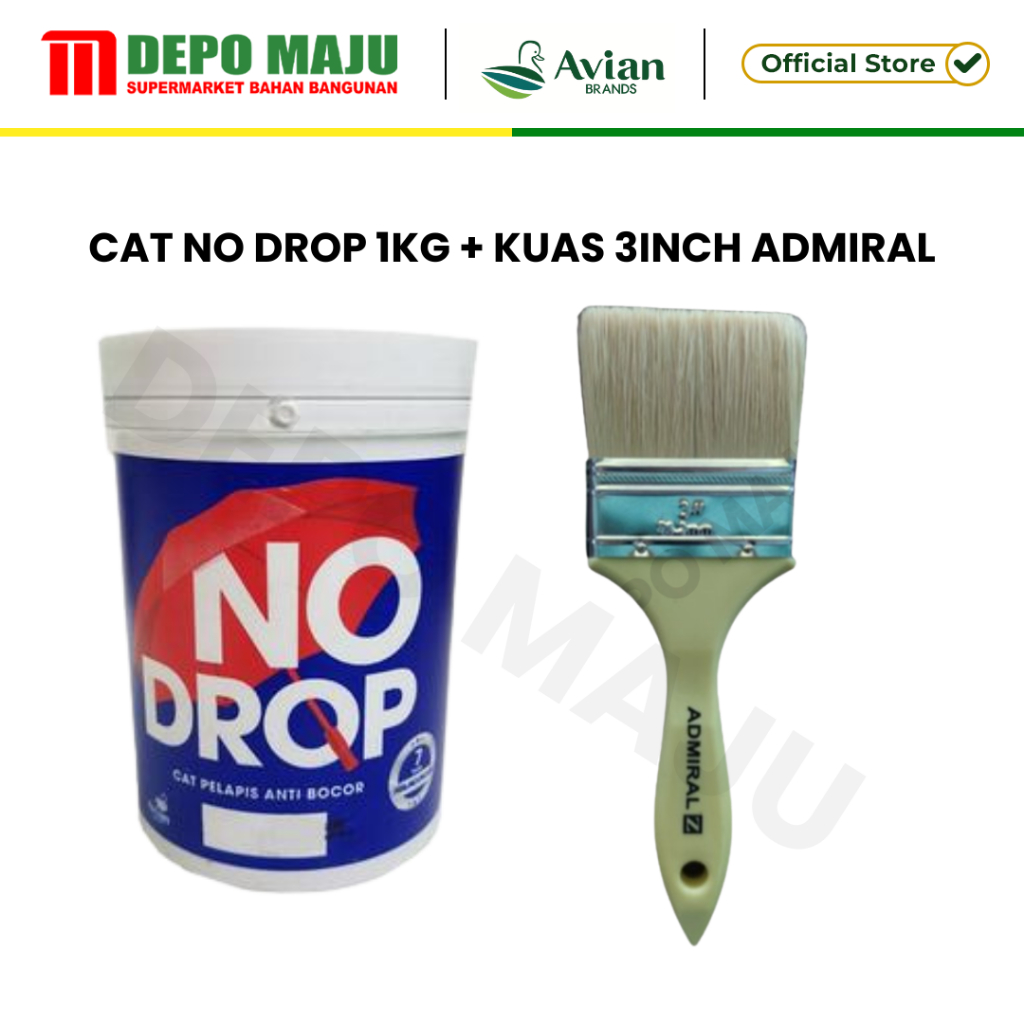 Jual CAT NO DROP + KUAS ADMIRAL 4'' - CAT NO DROP AVIAN Ikg- CAT NO ...