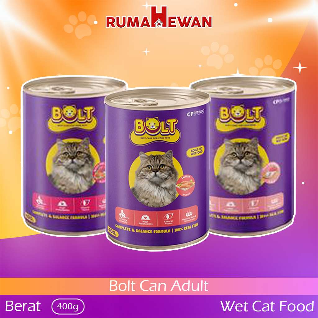 Jual BOLT kaleng 400gr Makanan Kucing Basah Bolt Wet Food | Shopee ...