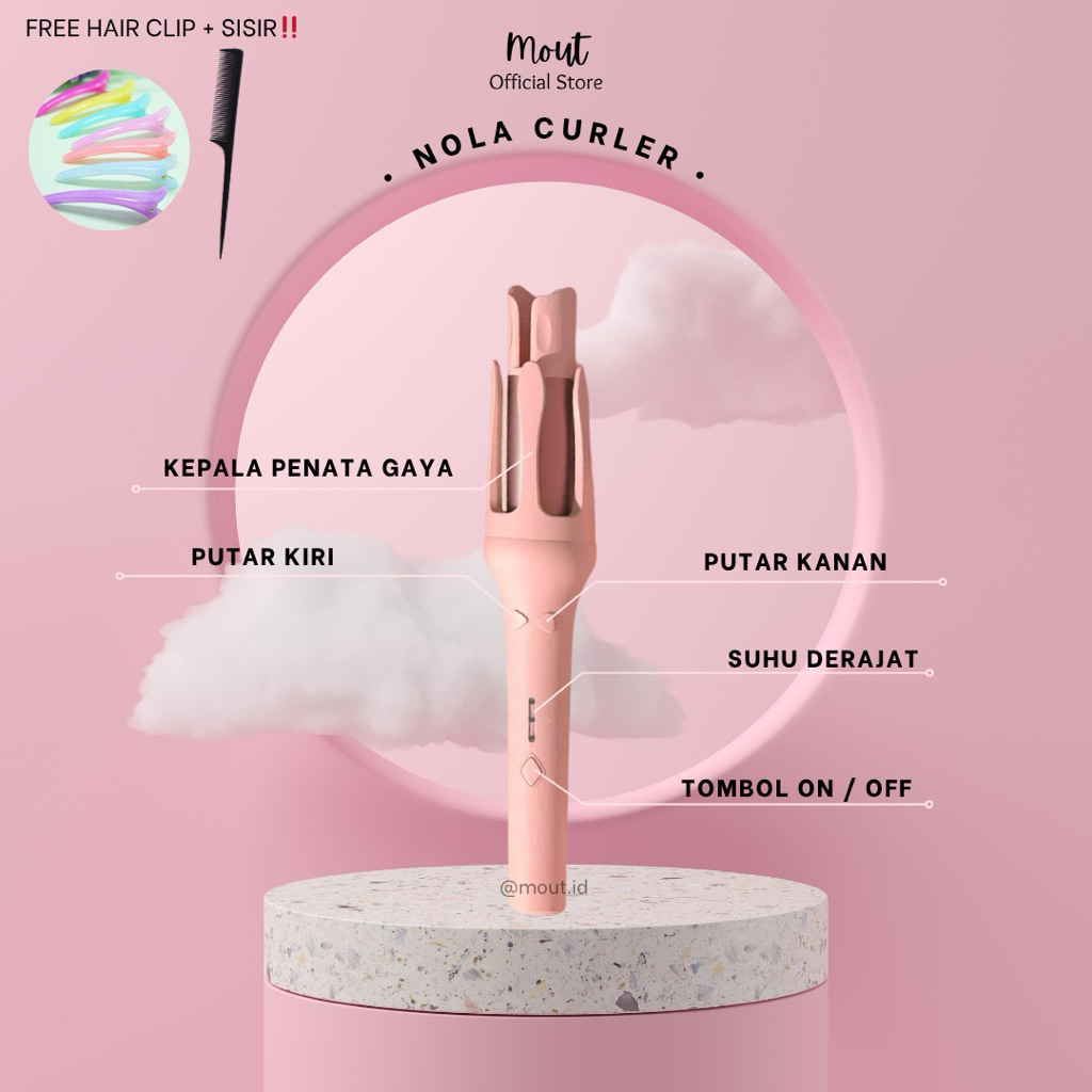Jual [ORIGINAL] MOUT NOLA HAIR CURL Catokan Otomatis Keriting / Klintong 32mm | Shopee Indonesia
