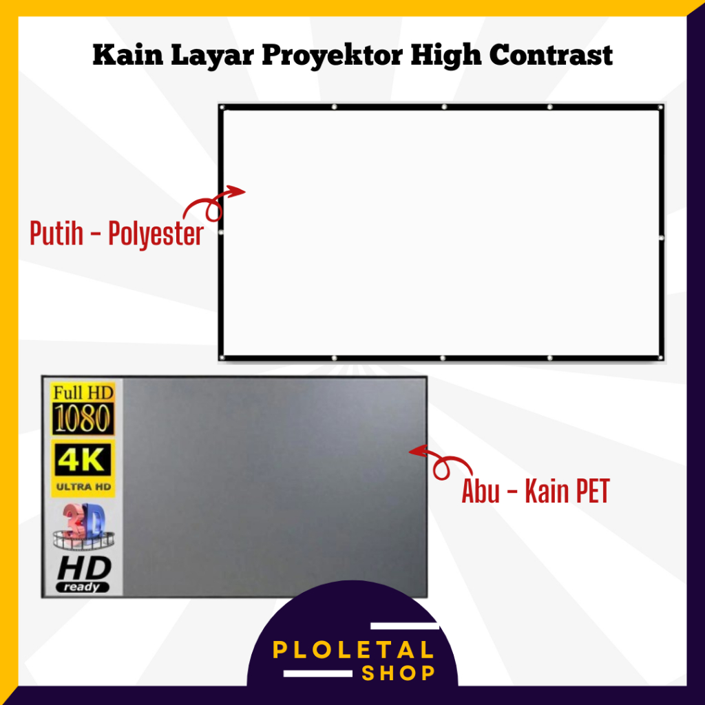 Jual Kain Layar Proyektor 16:9 Anti-light Ambient Screen Curtain Big ...