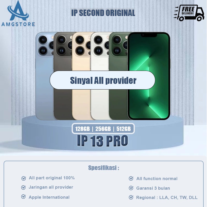 Jual IP 13 PRO Second Normal 128GB 256GB 512GB Inter Fulset Mulus Like New Good Condition Prat ...