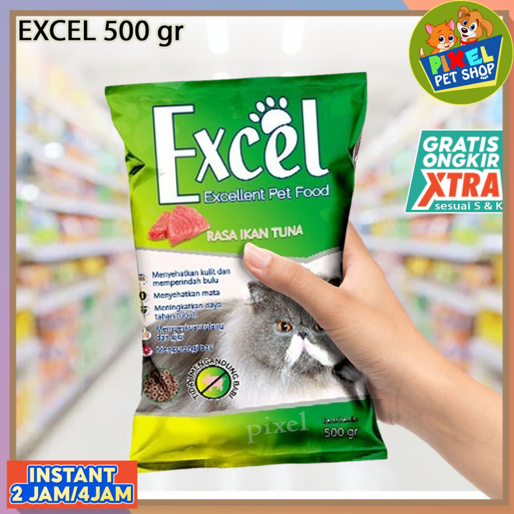 Jual EXCEL DRY FOOD 500gr, makanan kering kucing dewasa PIXEL PET SHOP ...
