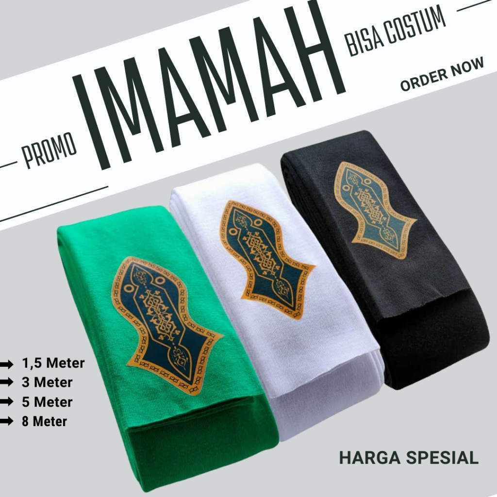 Jual Bisa COSTUM LOGO SENDIRI Sorban Imamah 3 Meter Logo terompah ...