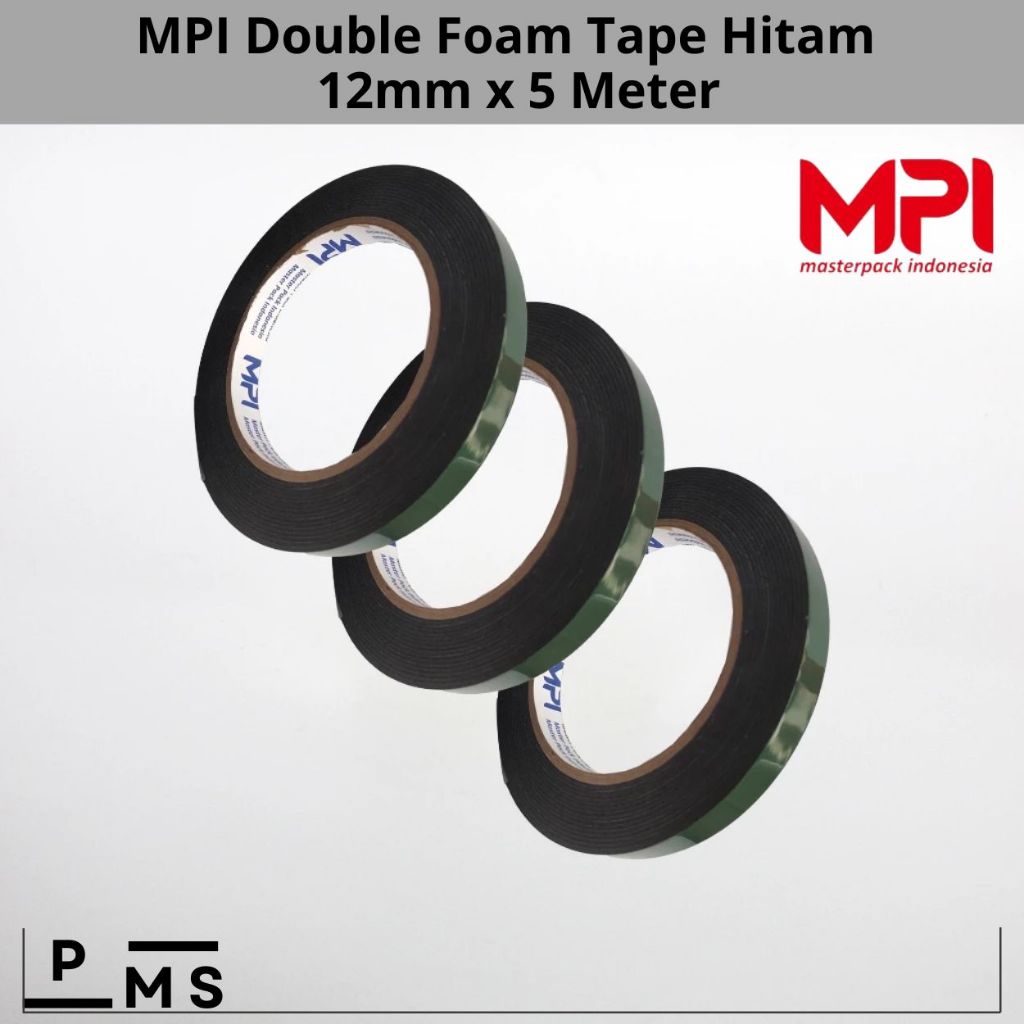 Jual Double Foam Tape 12mm x 5 Meter Master Pack Indonesia Hitam ...