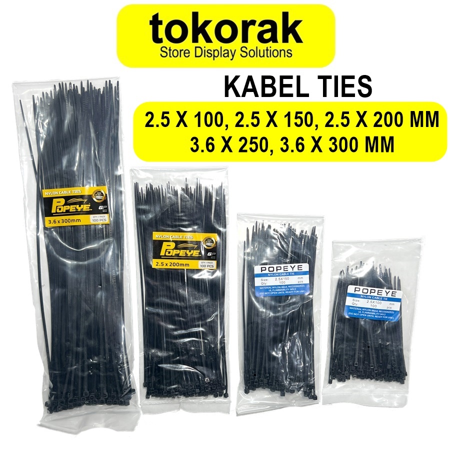 Jual KABEL TIES 10CM 15CM 20CM 25CM 30CM POPEYE NYLON CABLE TIE INSULOCK TIS 10 15 20 25 30 CM ...