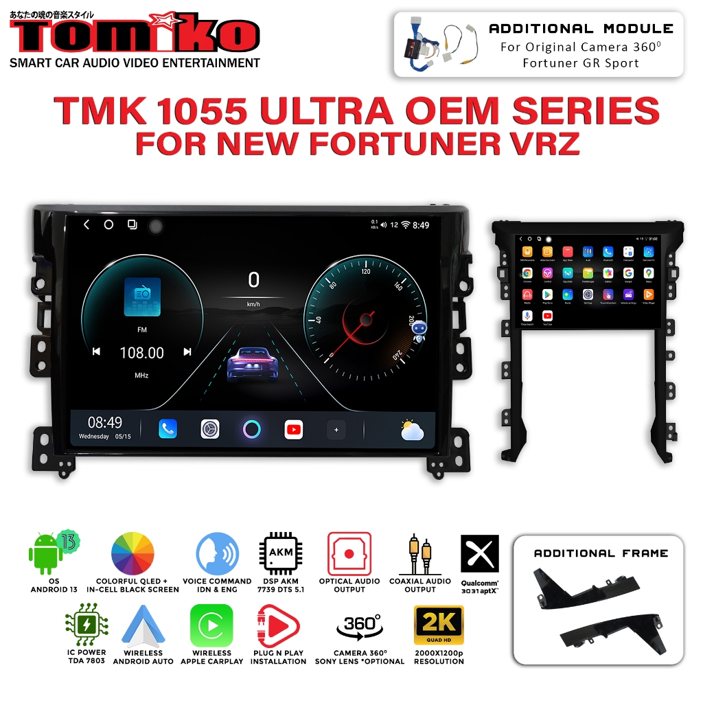 Jual Tomiko - head unit tmk 1055 ultra oem series for New Fortuner VRZ ...