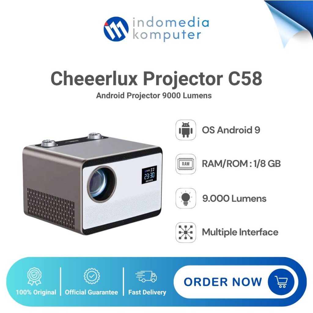 Jual PROJECTOR C58 CHEERLUX ANDROID 600 ANSI/9000 LUMENS | Shopee Indonesia
