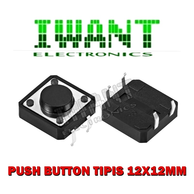 Jual PUSH BUTTON 4P 4PIN 12MM x 12MM x 5MM TACTILE SWITCH PUSH BUTTON ...