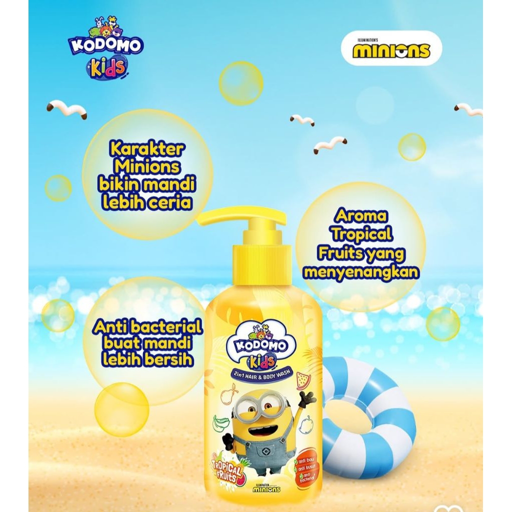 Jual Kodomo Kids 2in1 Sabun+Sampo Mandi Anak Tropical Fruit 300ml | Shopee Indonesia
