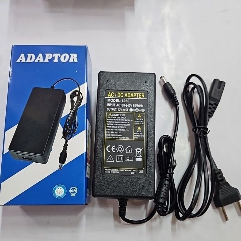 Jual POWER ADAPTER ADAPTOR DC 12V 5A POWER SUPPLY UNTUK CCTV DVR HDD ...
