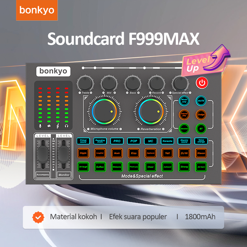 Jual Bonkyo F999MAX/F999X/F999 sound card live broadcast equipment full ...