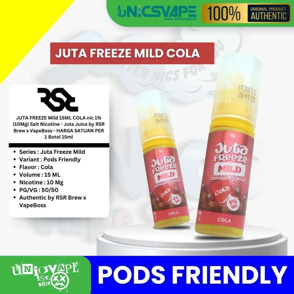 Jual LIQUID JUTA FREEZE Mild 15ML COLA nic 1% (10Mg) Salt Nicotine ...