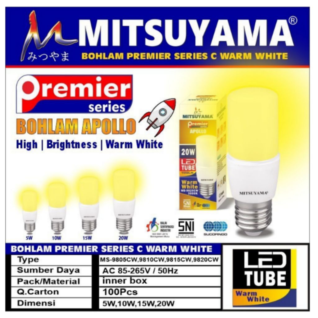 Jual Lampu LED mitsuyama 20 watt APOLLO premier series MS-9820CW /lampu Tabung hangat | Shopee ...