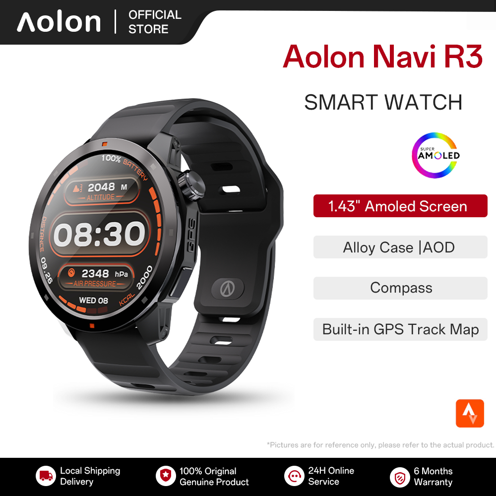 Jual Aolon Navi R3 Jam Tangan Pria GPS Map Running Pace AOD Display ...