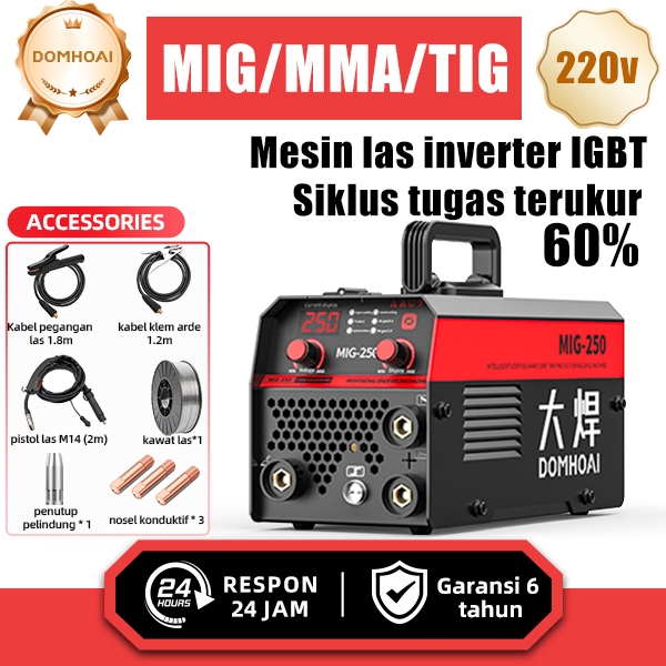Jual DOMHOAI 3IN1 Mesin Las Mig-250 Inverter Las Listrik Profesional Portabel Mesin Las Tampilan ...