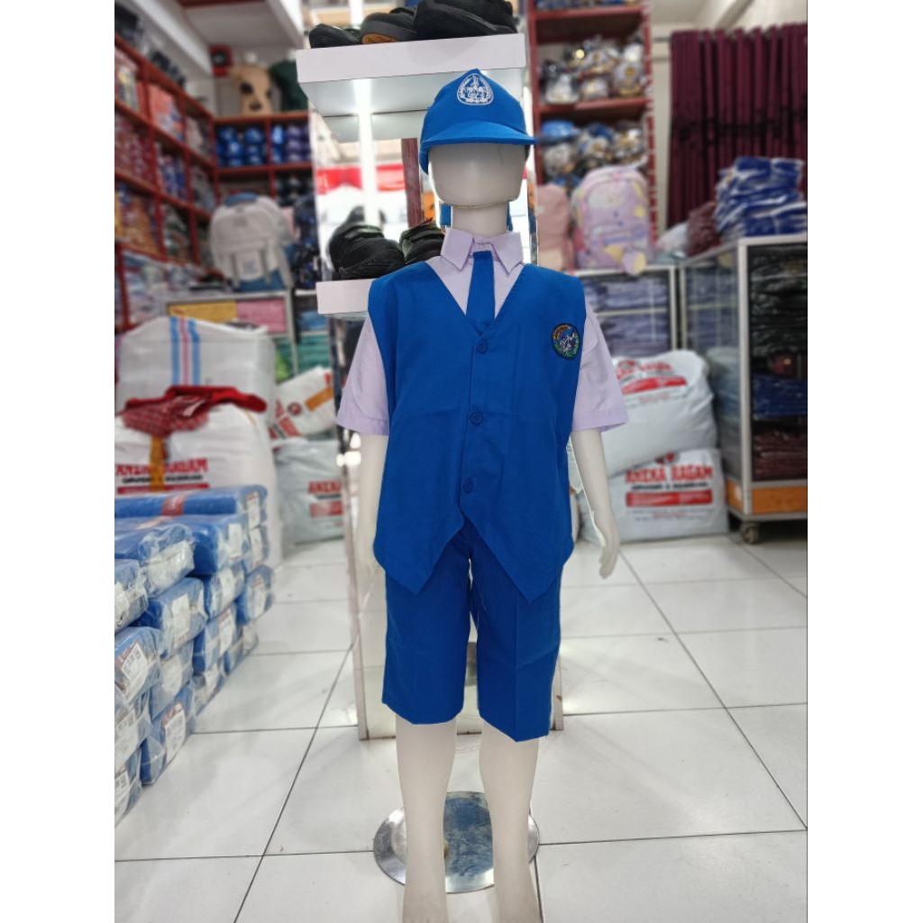 Jual Baju TK nasional biru benhur Pendek | Shopee Indonesia