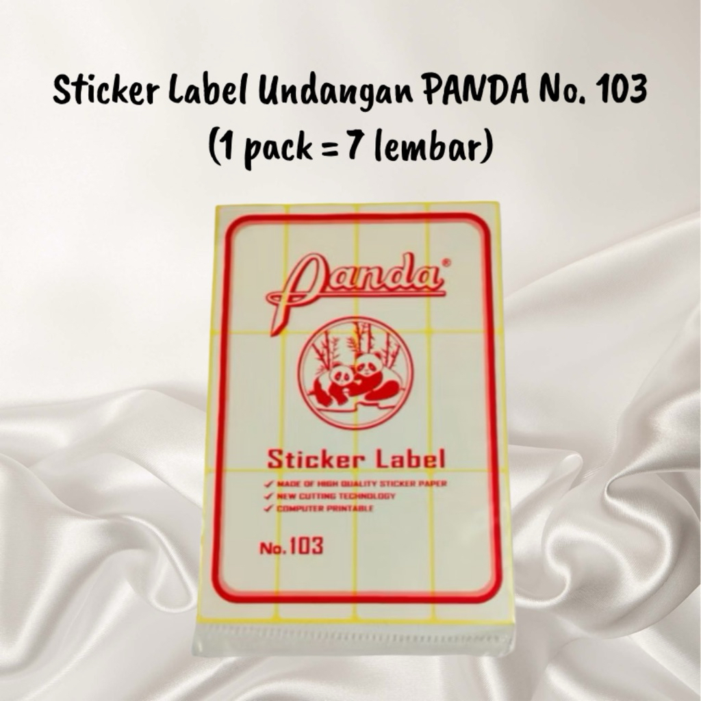 Jual ATK - Stiker Label Undangan PANDA No. 103 (1 pack = 7 lembar ...