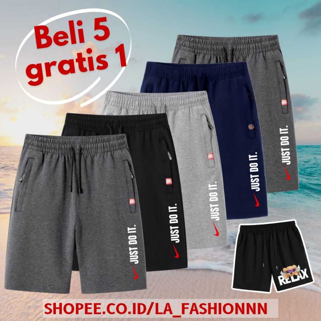 Jual LA - BEST SELLER 5 PCS Celana Pendek Pria Boardshort Distro Baby Terry resleting Premium ...