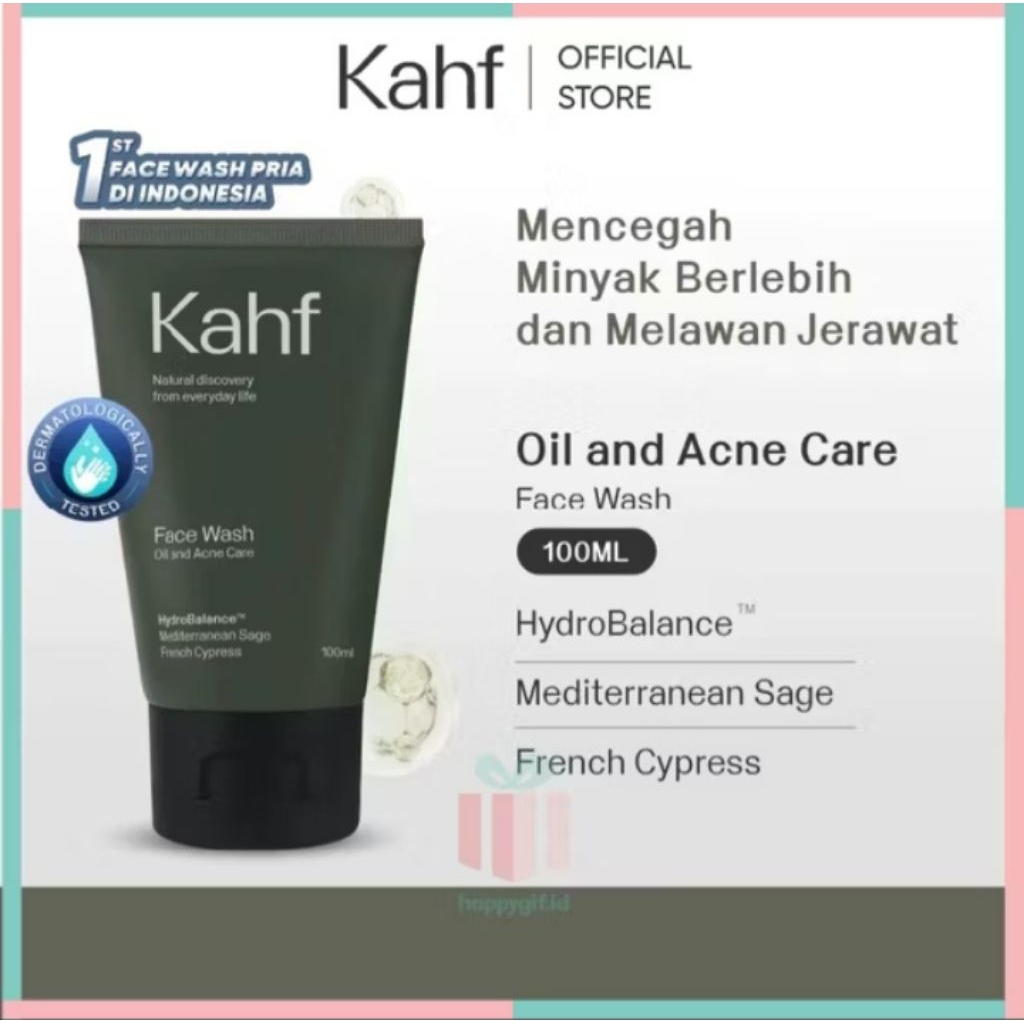 Jual Kahf face wash oil and acne care 100 ml sabun cuci muka pria lawan ...