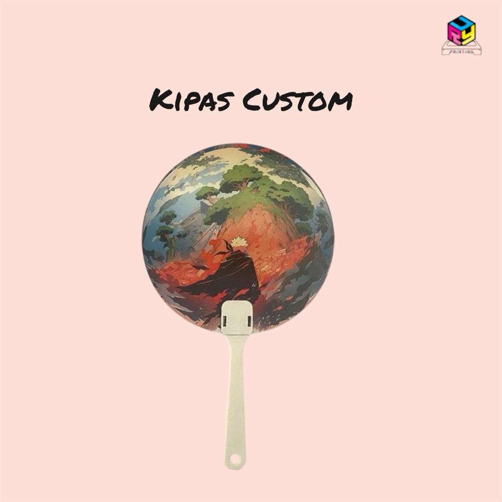 Jual Cetak Kipas Tangan Souvenir Promosi Custom - 2 Sisi - Bahan AC 310 ...