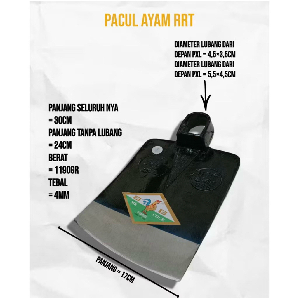 Jual Pacul cap CROCODILLE import TEBAL | Pacul tanah | Pacul sawah ...