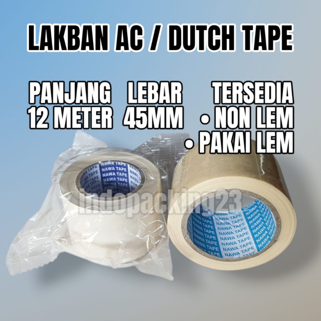 Jual NAWA LAKBAN / ISOLASI AC DUTCH TAPE PAKAI LEM DAN TANPA LEM 45MM ...