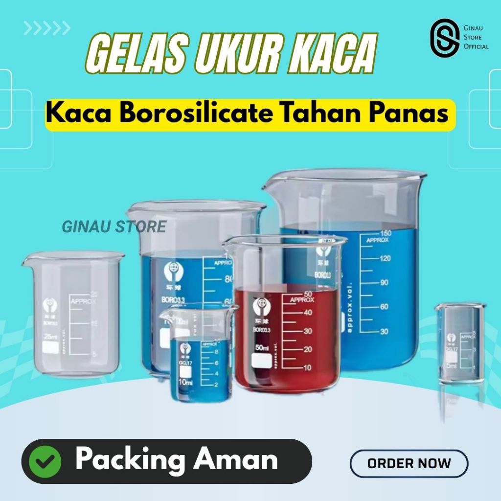 Jual Gelas Ukur Takaran 100ml 250ml 500ml 1000ml Kaca Lab Takar Kopi ...