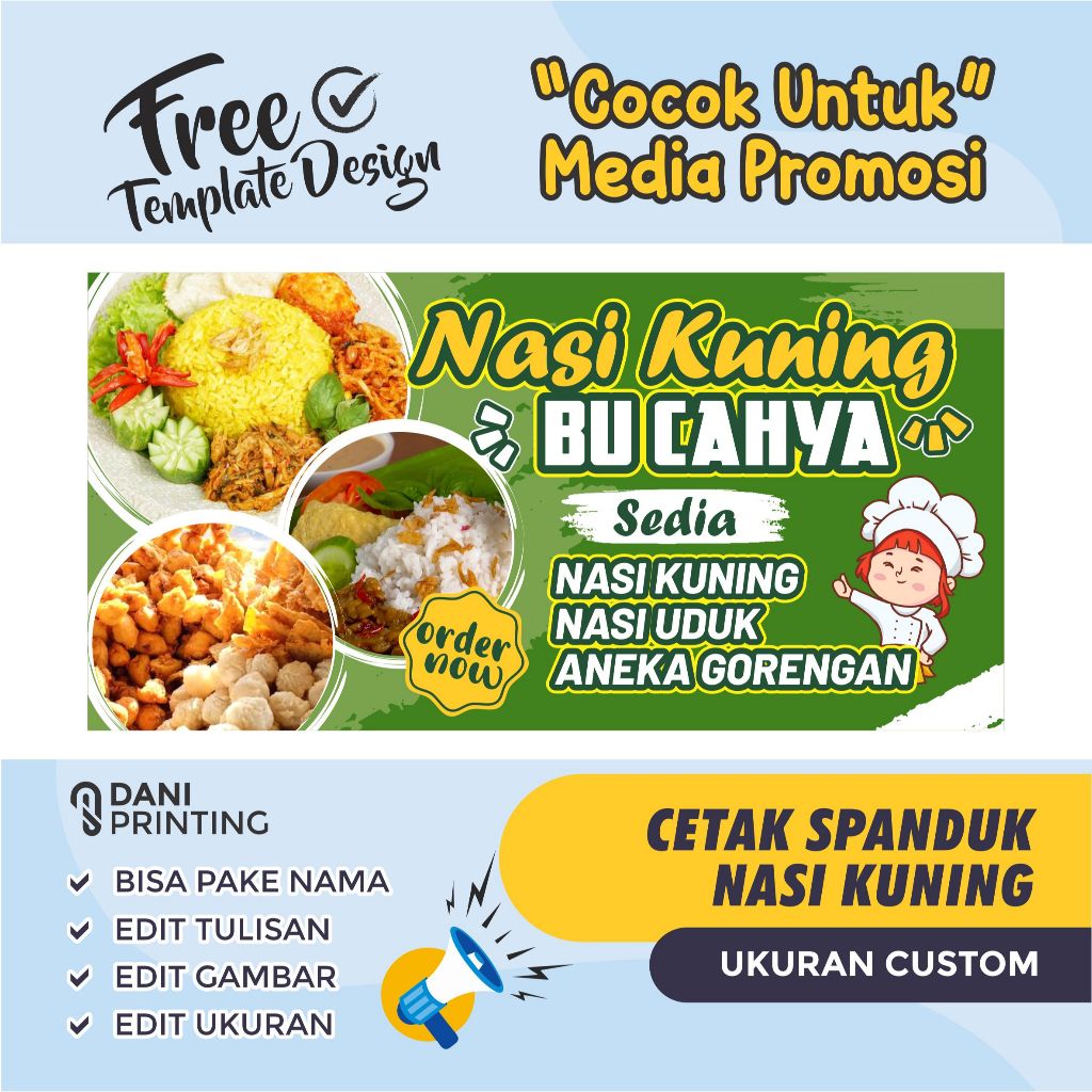 Jual Banner Spanduk - Nasi Kuning - Custom Bisa Di Edit | Shopee Indonesia