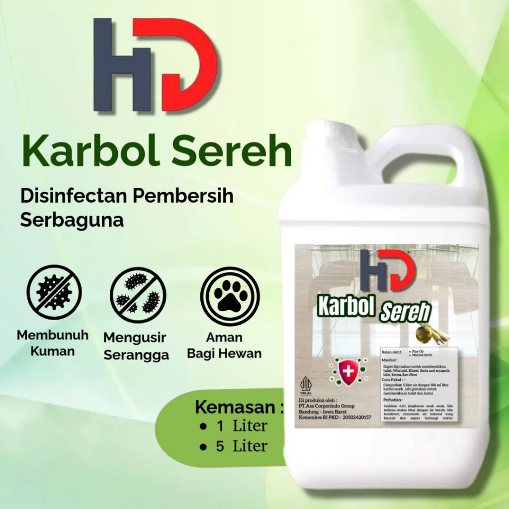 Jual Karbol Sereh 5 Liter - Karbol Aroma Sereh - Karbol Sereh Jerigen 5 ...