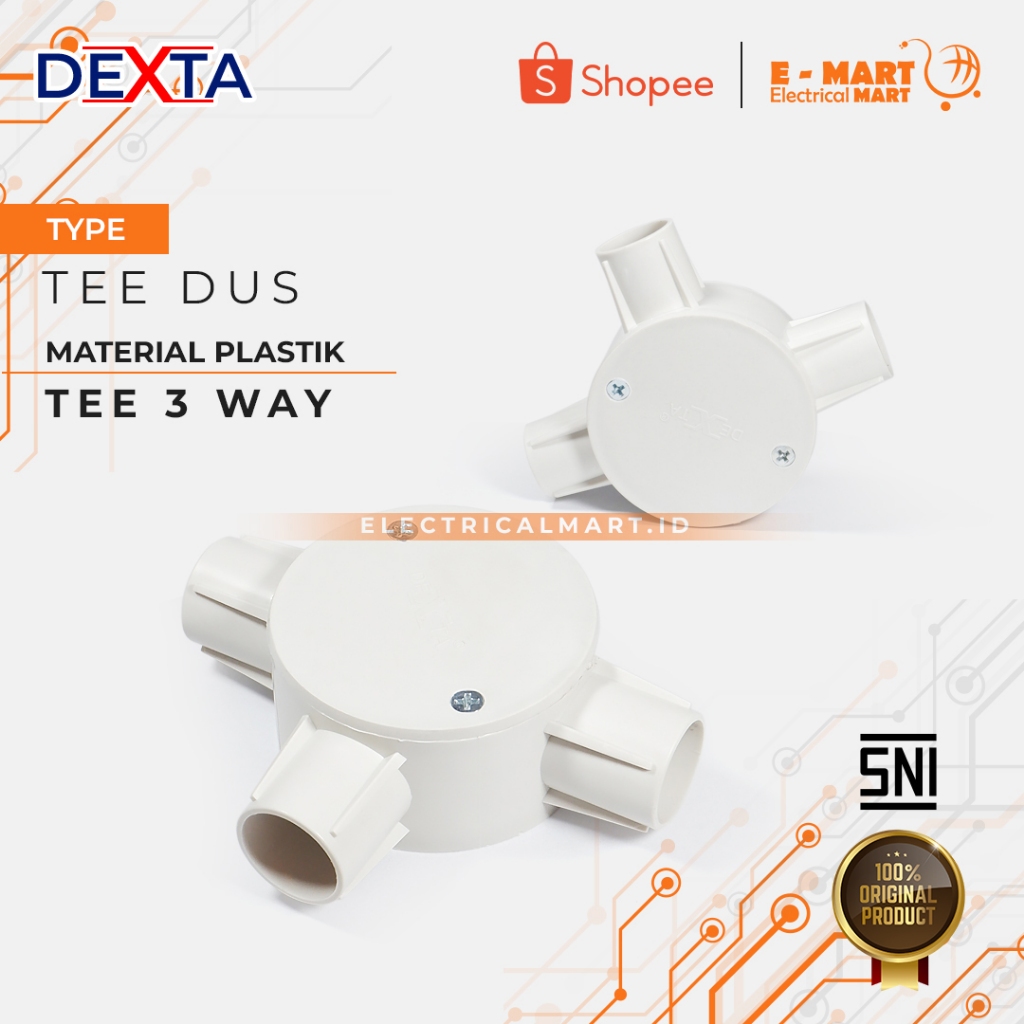 Jual [PAKET HEMAT 36PC] Dexta Tee Dus Kres Dus 20mm Putih | Shopee ...