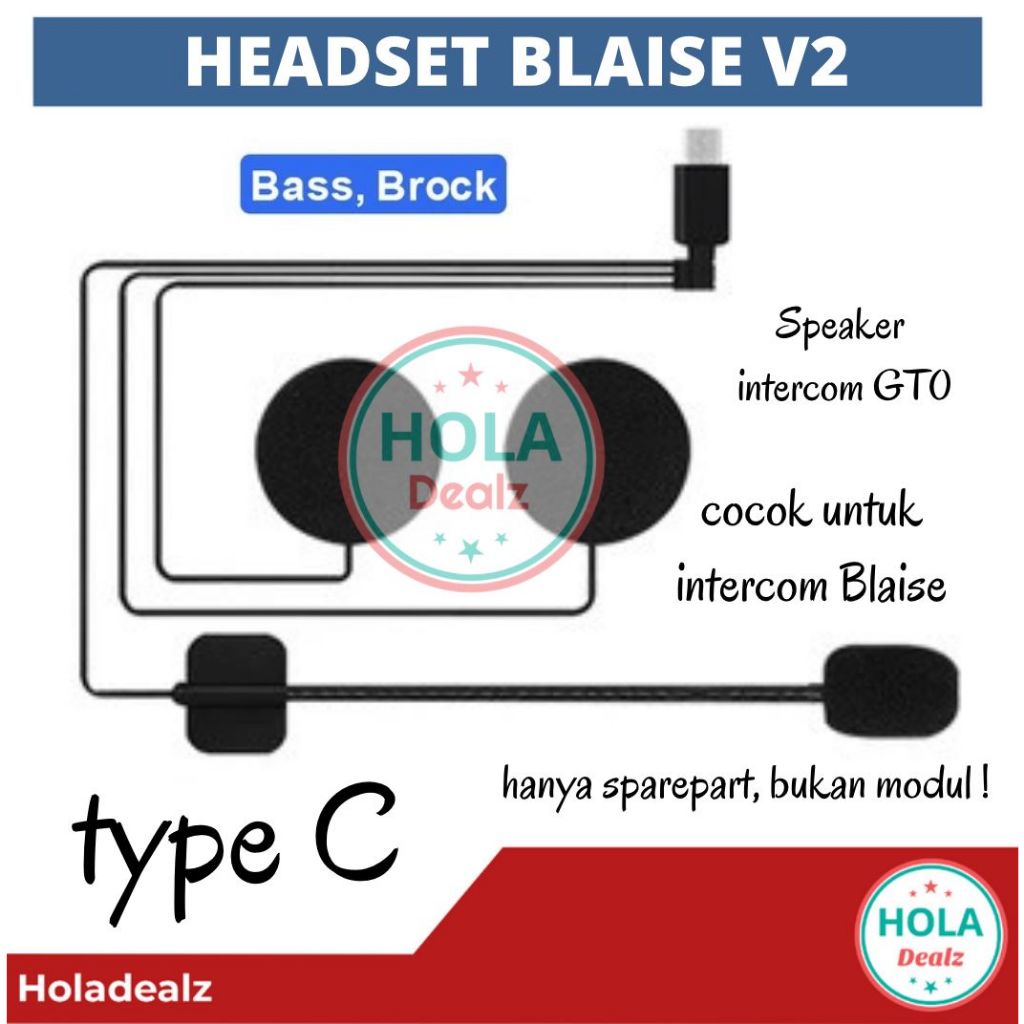 Jual PART HEADSET INTERCOM BLAISE V2 MUSIC SHARING PART SPEAKER INTEROM ...