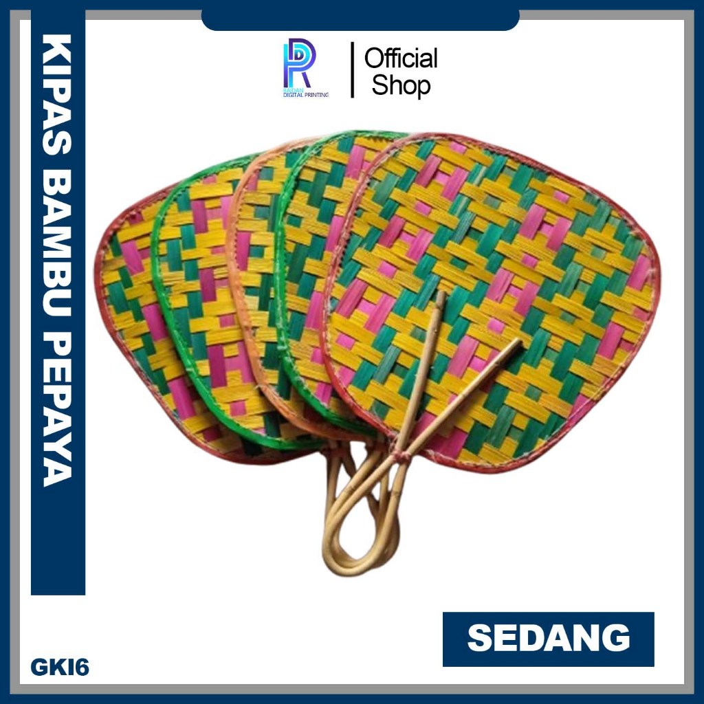 Jual KIPAS ANYAMAN BAMBU / KIPAS TANGAN BAMBU PEPAYA / KIPAS BAMBU ...