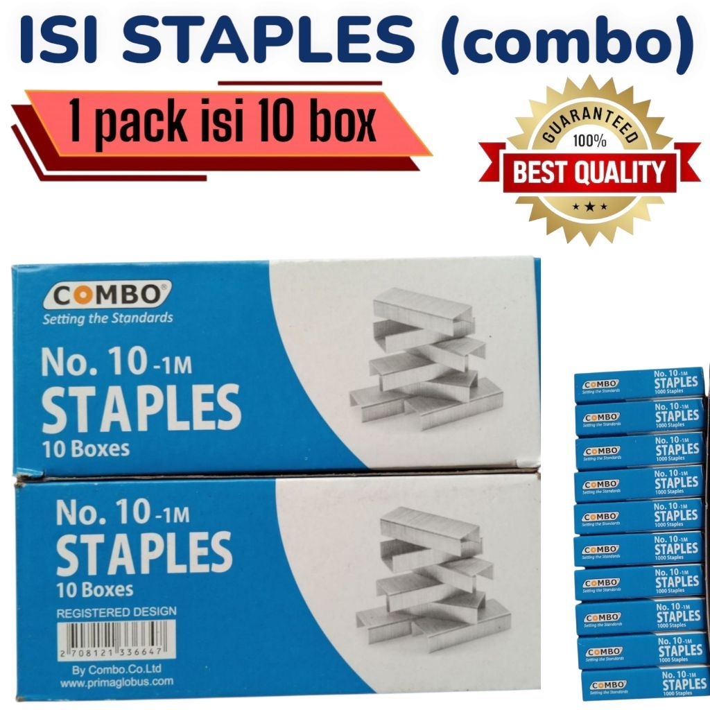 Jual ISI STAPLES COMBO NO.10 (1 Pack isi 10 Box Kecil) | Shopee Indonesia