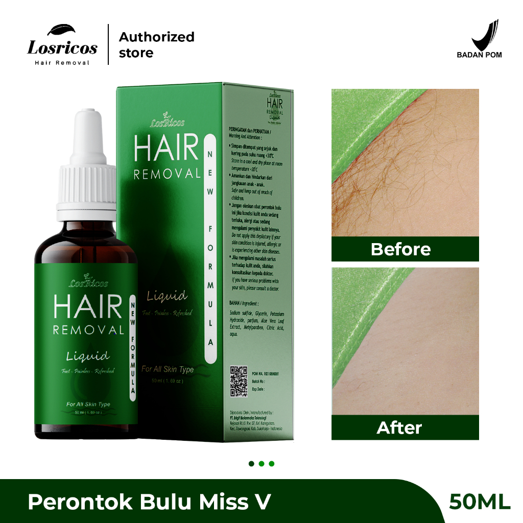 Jual Losricos Hair Removal Liquid 50ml Perontok Bulu Miss V BPOM ...