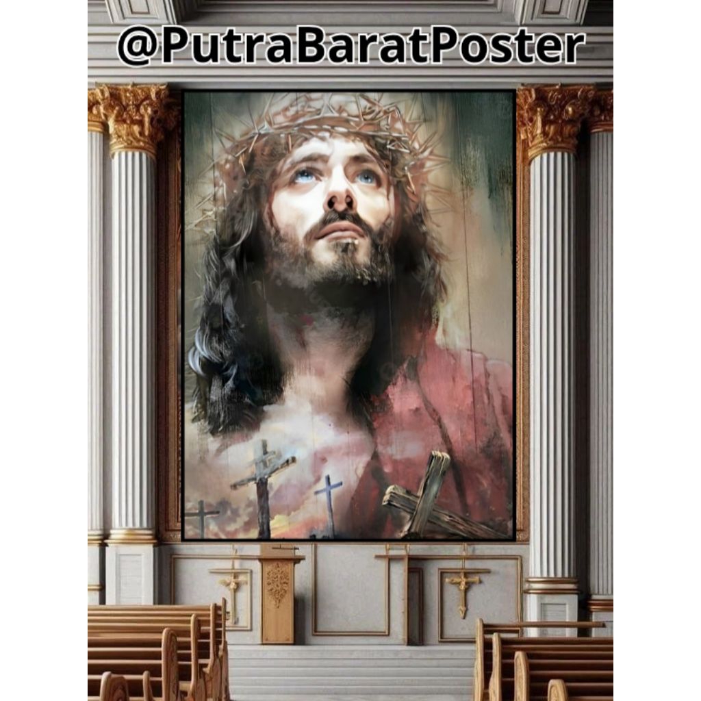 Jual Poster Cetak Hiasan Dinding Jumbo Gambar TUHAN YESUS Uk 70x100 Cm ...