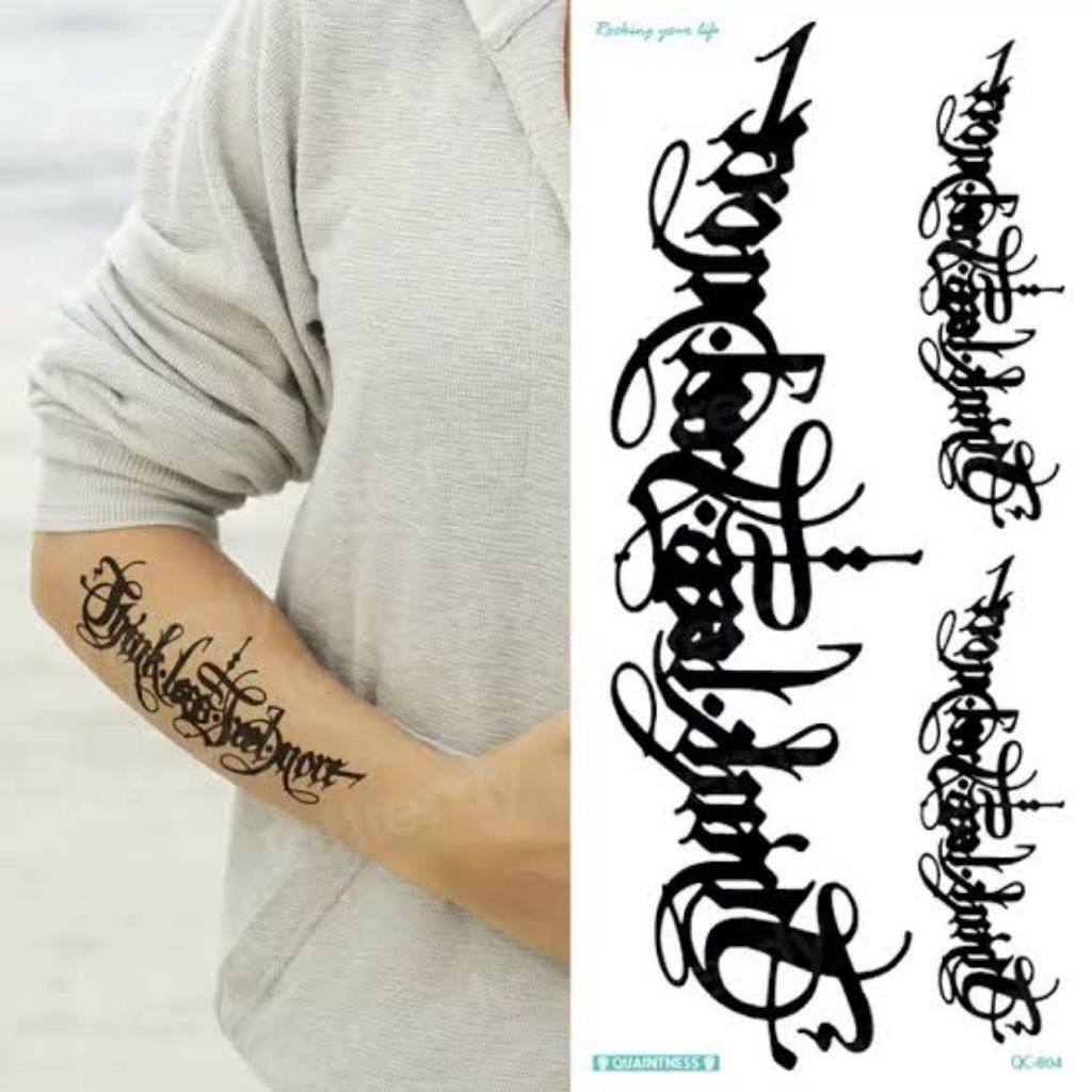 Jual [COD] Tatto Tulisan Kaligrafi QC-804 | Tatto Tempel Sementara 21* ...