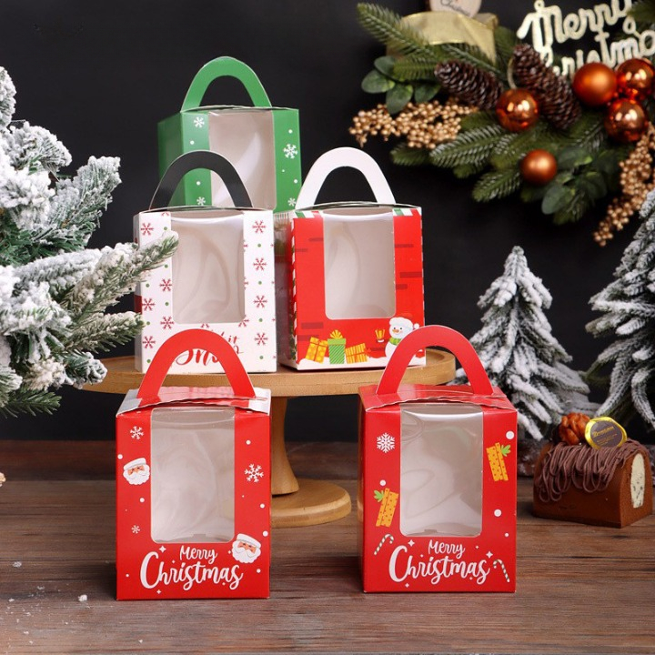 Jual [BOX CUPCAKE NATAL SATUAN] Kotak Packaging Cupcake Hampers Hadiah ...