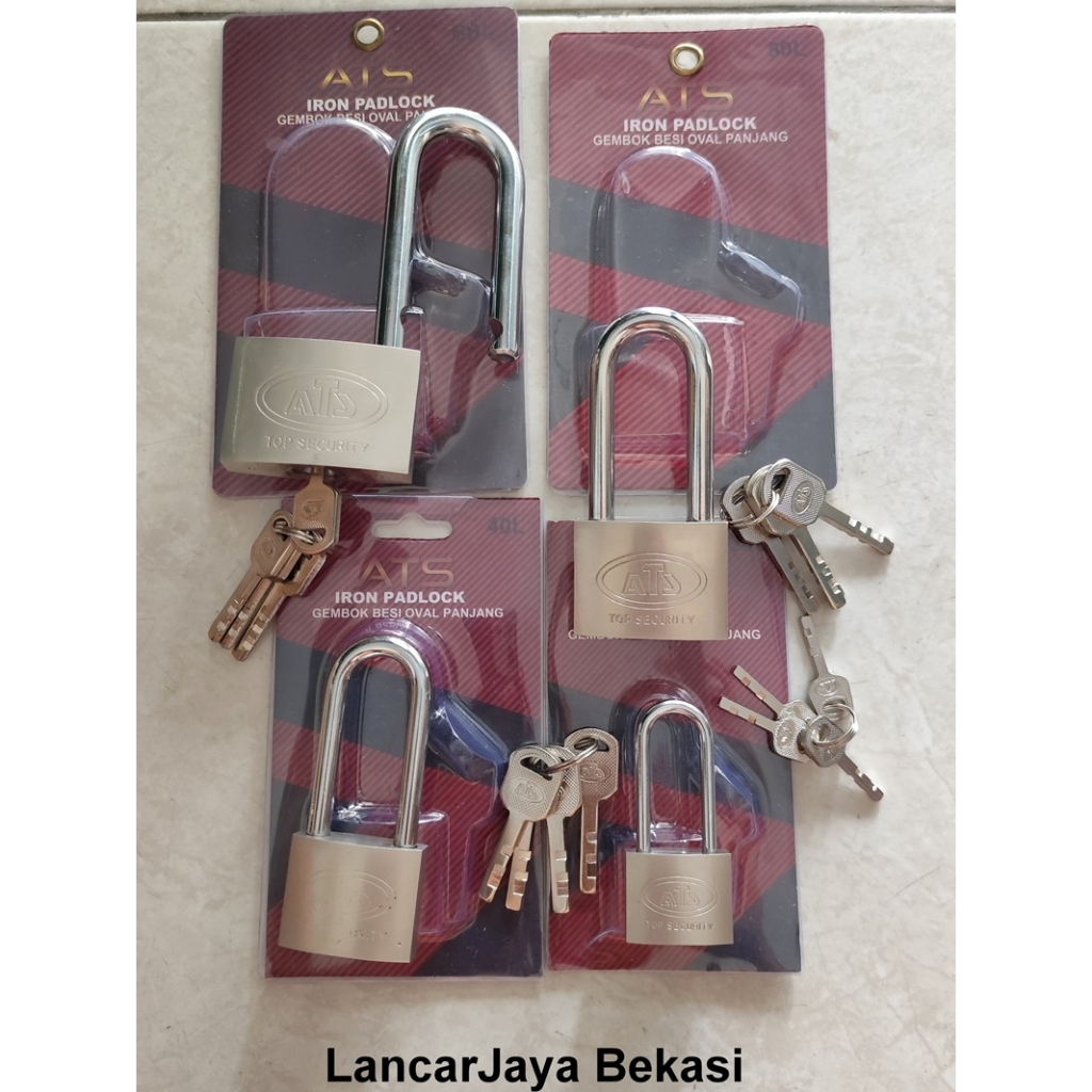 Jual ATS Gembok Pagar Panjang Ukuran 30 40 50 60 Baja Gratis 4 Anak ...