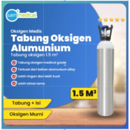 Jual Tabung Oxygen 1,5 m3 / Oksigen Medis Alluminium / Tabung Medis / Khusus Instant | Shopee ...
